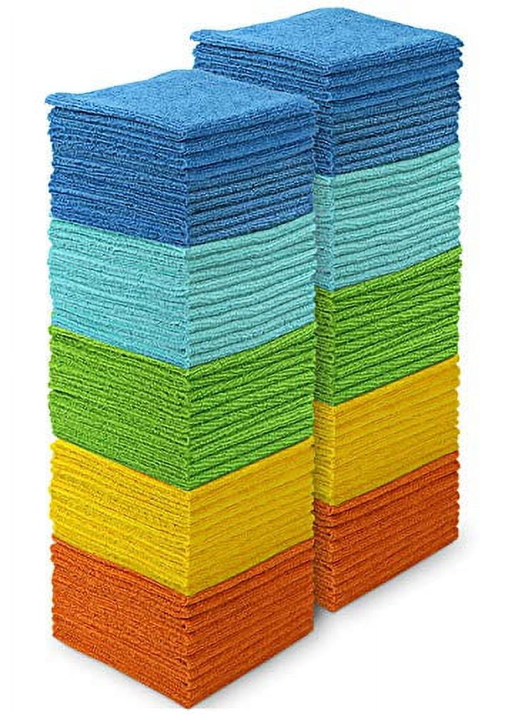 AIDEA 100PK Soft Microfiber Cleaning Cloths, Lint-Free, for Home ...