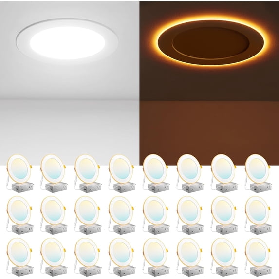 AIDEL 24 Pack 6 Inch LED Recessed Light with Night Light, 5CCT ...
