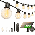 AIDEL G40 Remote Control Solar String Lights, 27FT Dimmable Waterproof ...