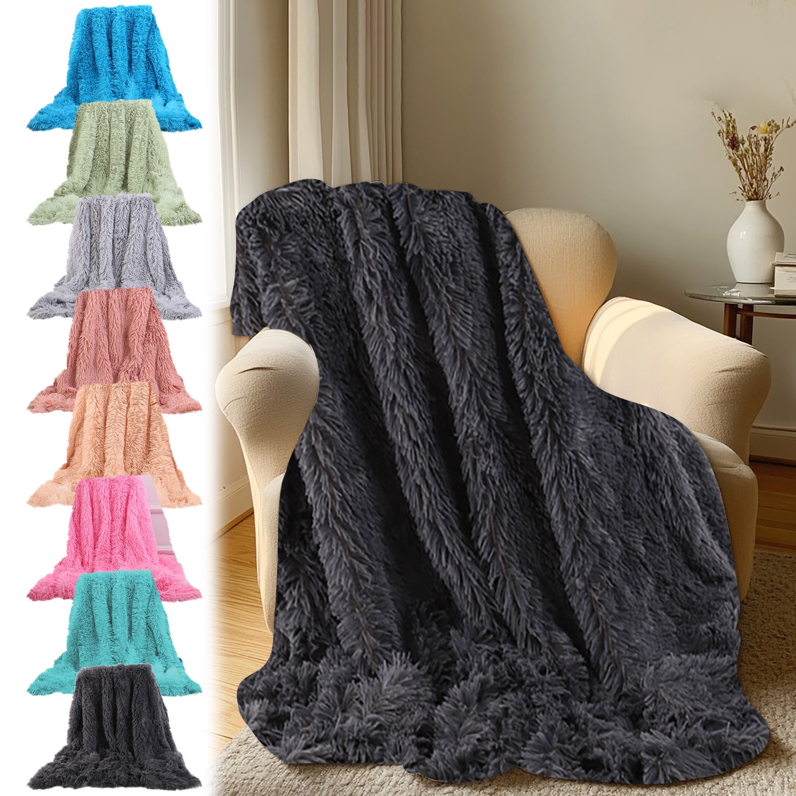 AIDOSHY Blankets and Throws Clearance, 32x47" Super Soft Faux Fur ...