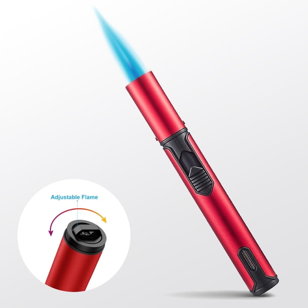 AIDUCHO Butane Torch Lighter, 6-inch Refillable Pen Lighter Adjustable ...