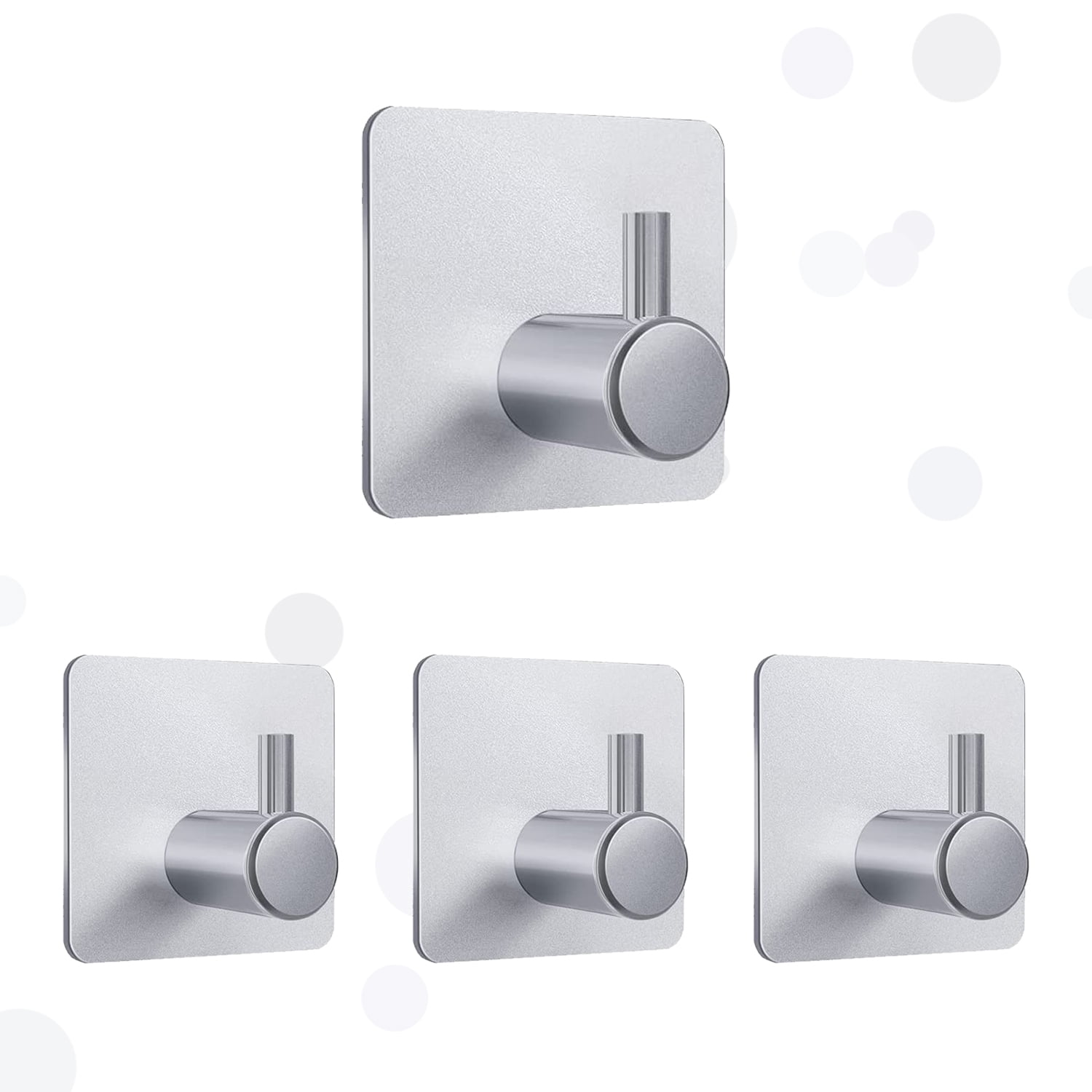 AIDUCHO Heavy Duty Adhesive Hooks, 4 Pcs Wall Adhesive Hooks, Stainless ...
