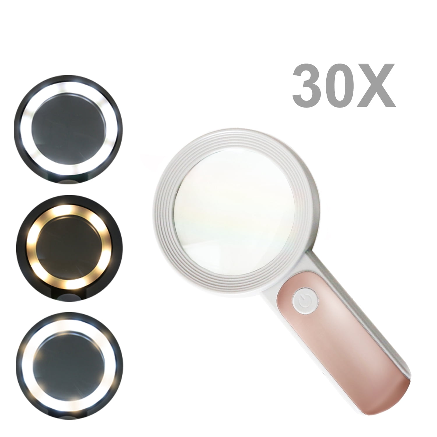 AIDUCHO Magnifying Glass with Light, 30X Handheld Large Magnifying ...