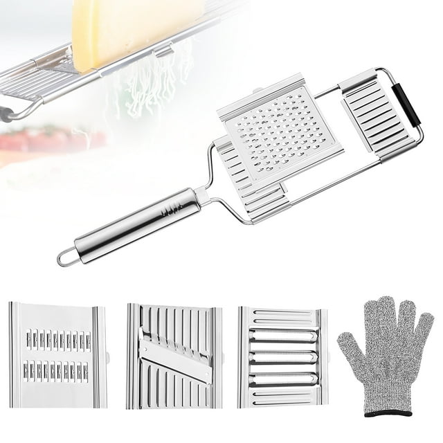 AIDUCHO Multi-Purpose Slicer Set, Stainless Steel Grater & Chopper, 4 ...