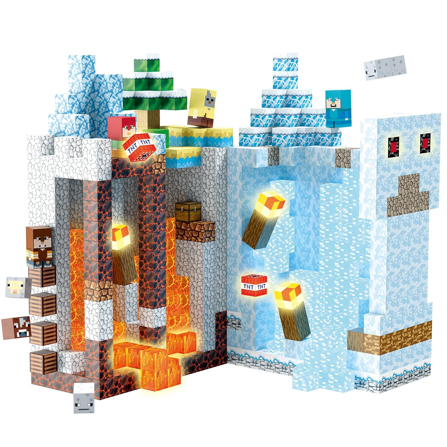 AIDYVOI 200PCS Magnetic Blocks Building Toys, Light Up Frozen Toy ...