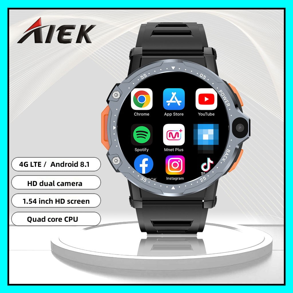 AIEK PG999 4G Smart Watch Android 8.1 Smartwatch 4G RAM 64G ROM Support ...