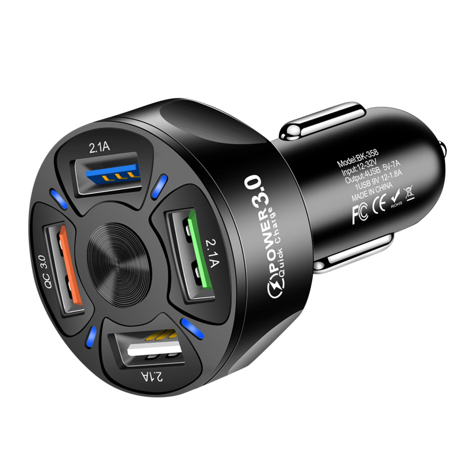 AIEOTT 4 In 1 3.1A QC 3.0 Adapter Wireless Bluetooth Fast Charging Car ...