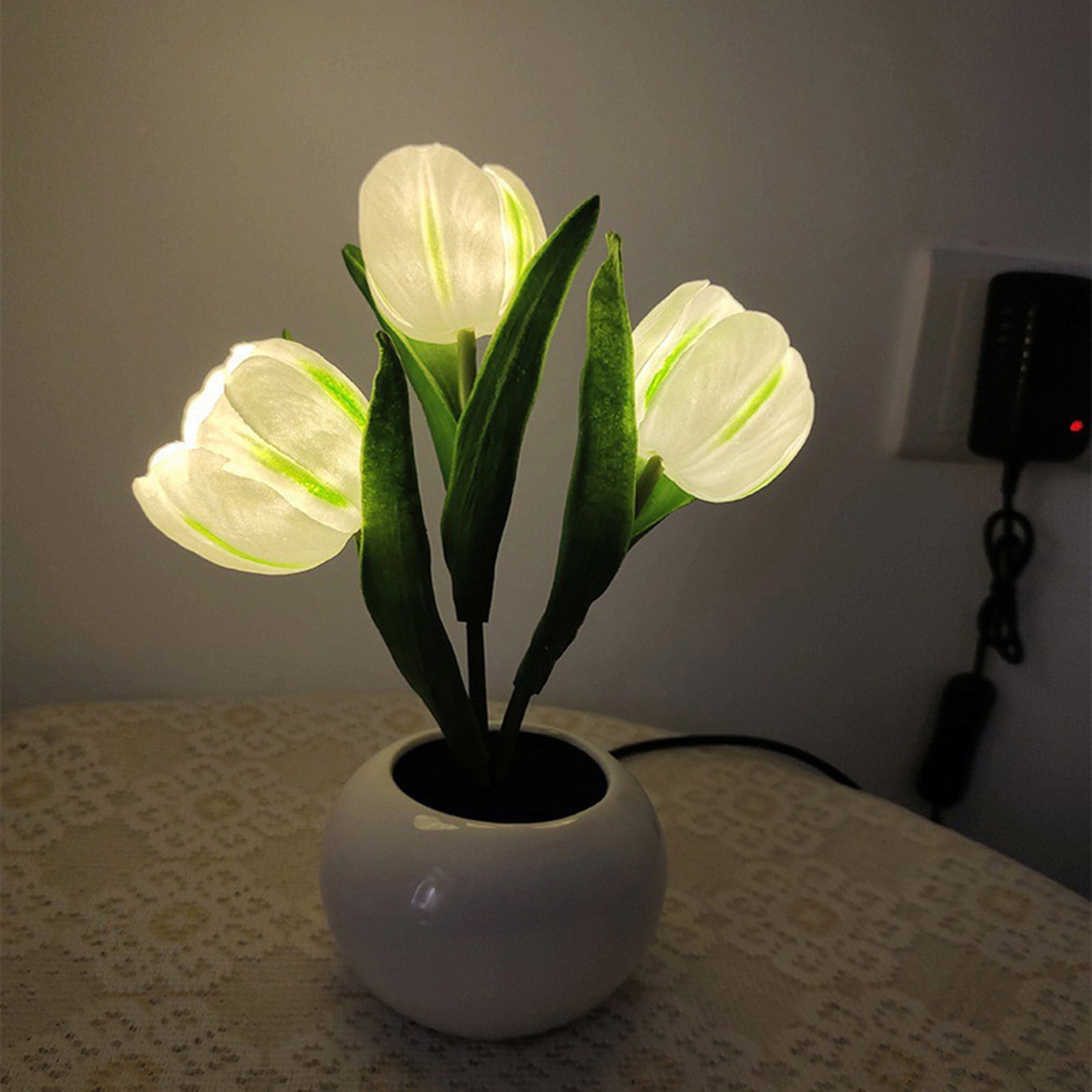 AIEOTT LED Bedside Table Lamp, Flower Shaped Night Light, Room ...