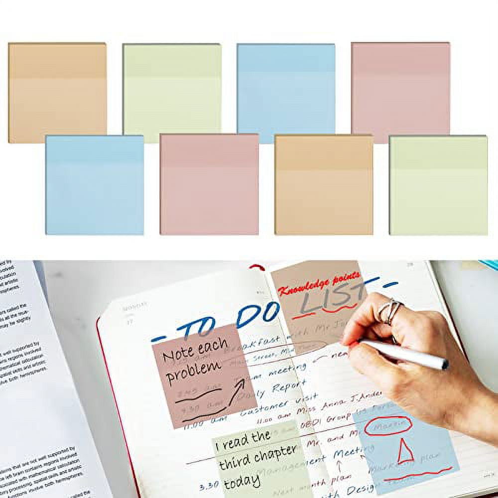 AIERSA Pastel Transparent Sticky Notes, 8 Pads Clear Sticky Notes for ... AIERSA Pastel Transparent Sticky Notes, 8 Pads Clear Sticky Notes for ...