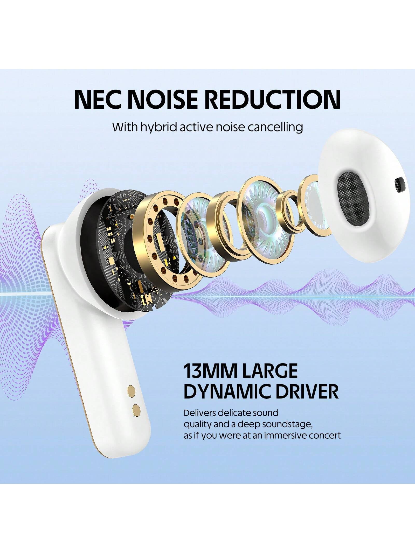 AIFA 1PCS Wooden Wireless Bluetooth Earbuds 5.3 With Mic In Ear Noise ...