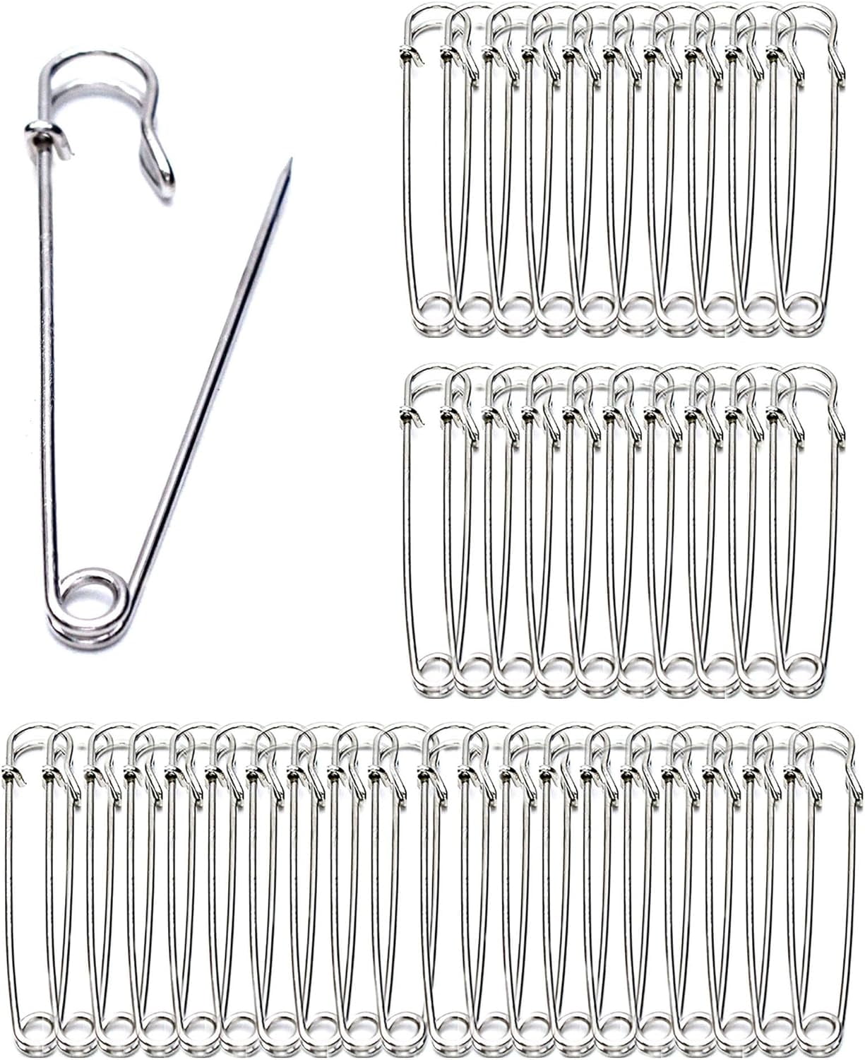 AIGIA 10/20PCS Safety Pins 4" and 3" Large Safety Pins Clothing Safety ...