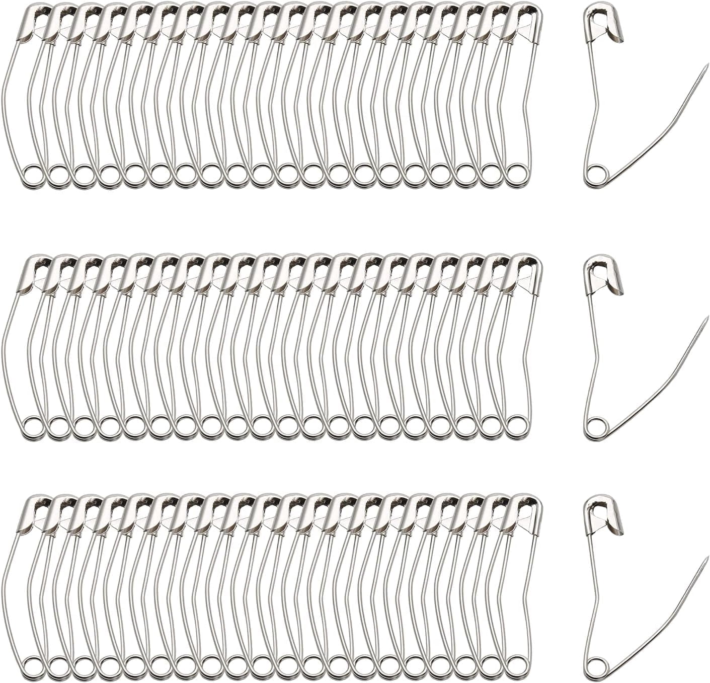 AIGIA 100Pcs Curved Safety Pins Quilting Basting Pins Bent Safety Pins ...