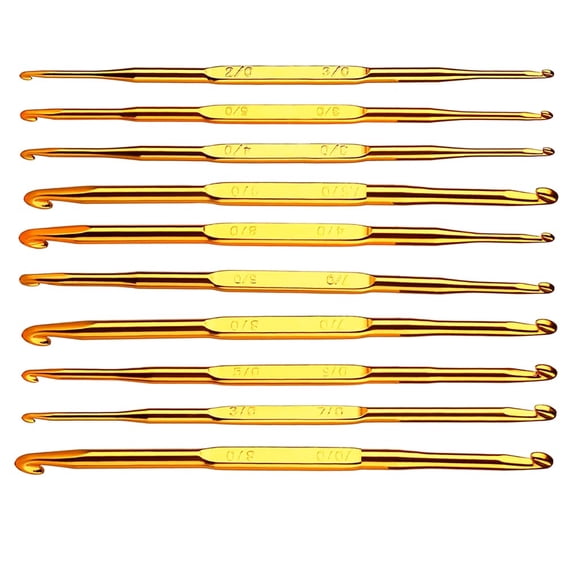 AIGIA 10pcs Crochet Hooks Set Double-Sided Crochet Hooks Knitting ...