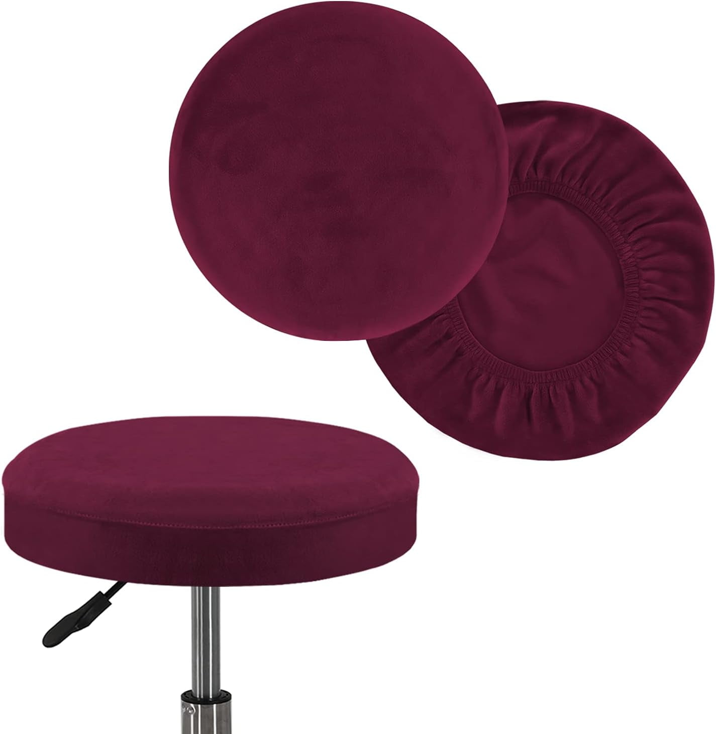 AIGIA 2 Pack Bar Stool Covers Round Stool Covers With Elastic Bands ...