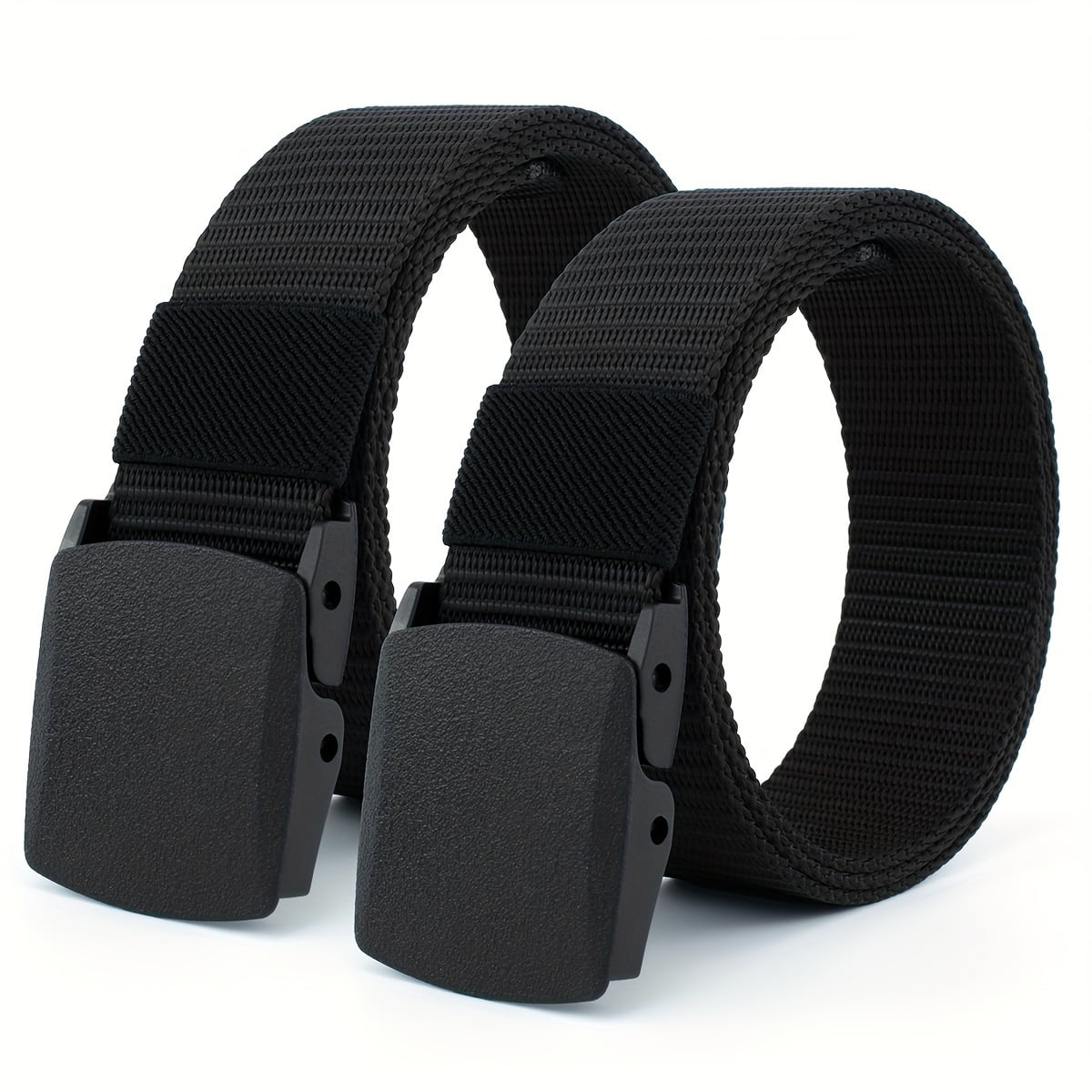 AIGIA 2 Pack Jeans Belts Adjustable Belt Men Outdoor Travel Waist Belt ...