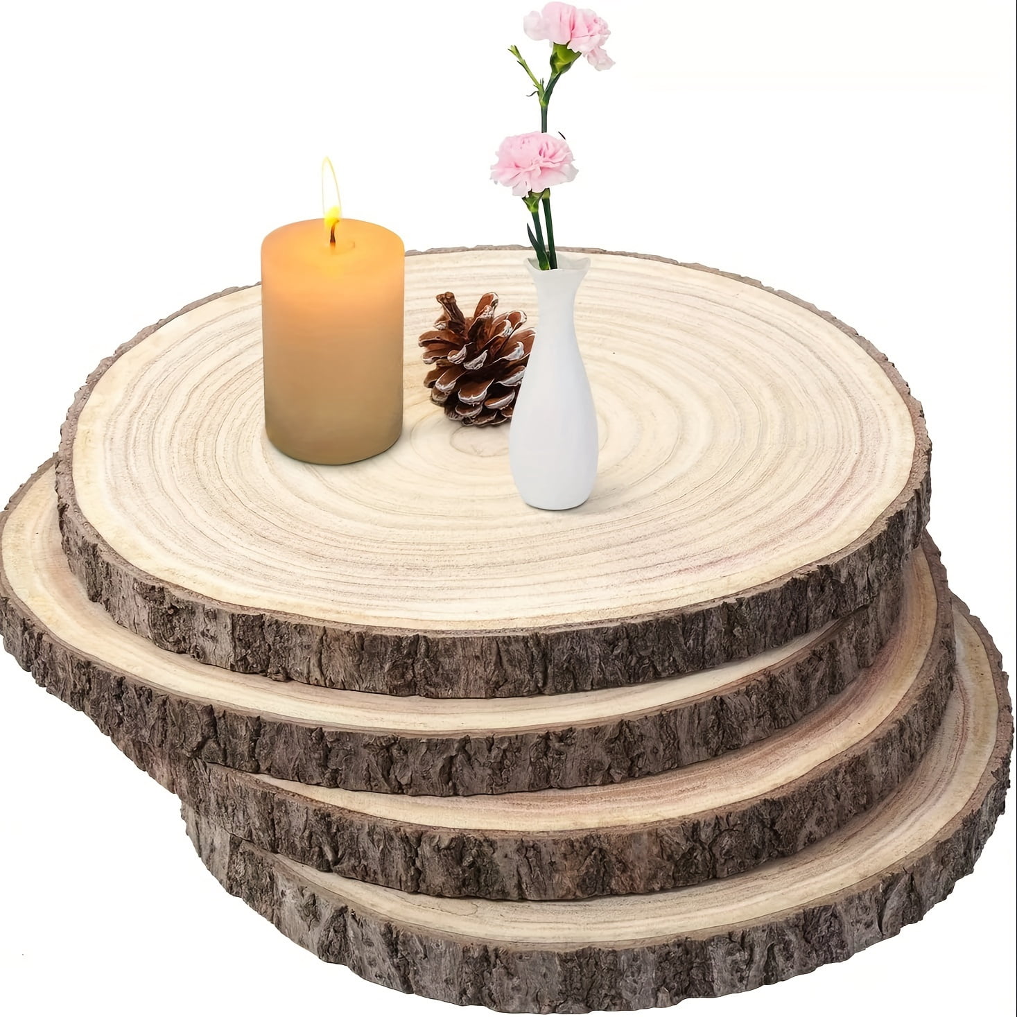 AIGIA 2 Pack Large 6-7 Inch Round Rustic Wood Slices for Weddings,Table ...