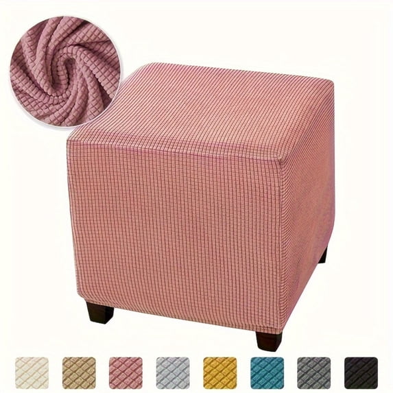 AIGIA 2 Pack Stretch Square Ottoman Stool Cover Furniture Protector for ...