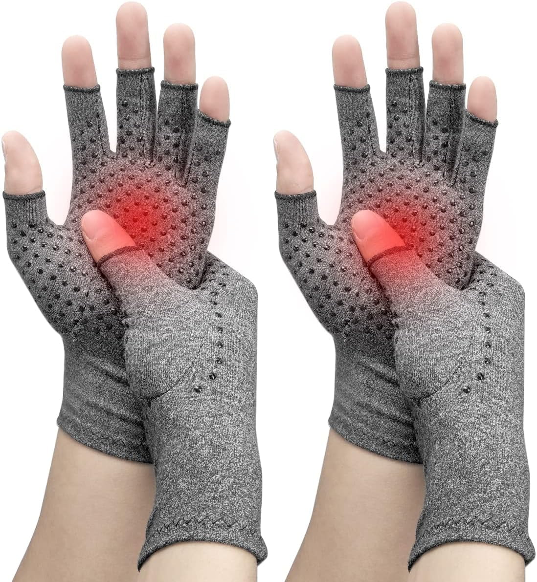 AIGIA 2 Pairs Compression Gloves for Hand Arthritis, Rheumatoid ...
