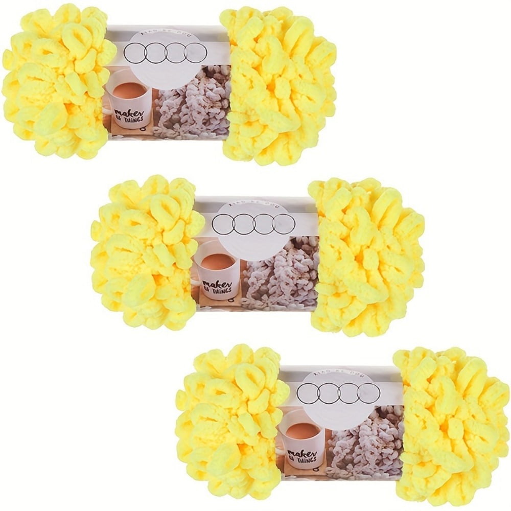 AIGIA 3 Pack Bulky Loop Yarn for Finger Knitting Soft Off The Hook Loop ...
