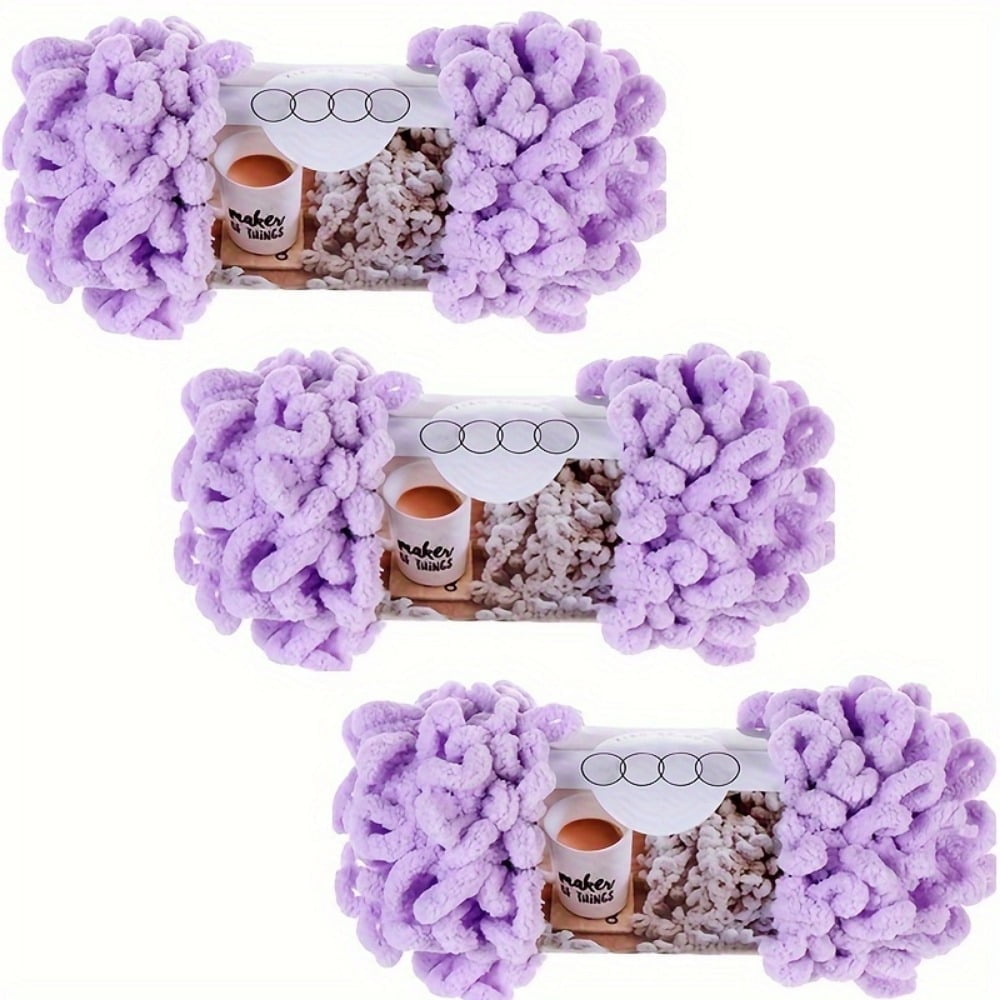 AIGIA 3 Pack Bulky Loop Yarn for Finger Knitting Soft Off The Hook Loop ...