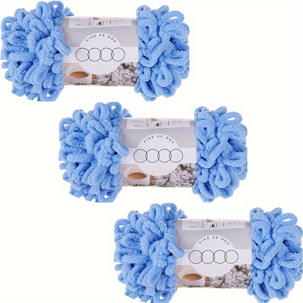 AIGIA 3 Pack Bulky Loop Yarn for Finger Knitting Soft Off The Hook Loop ...
