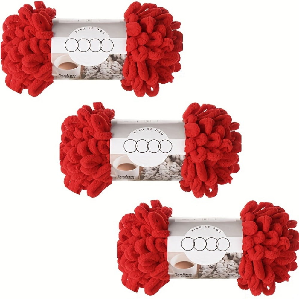 AIGIA 3 Pack Bulky Loop Yarn for Finger Knitting Soft Off The Hook Loop ...