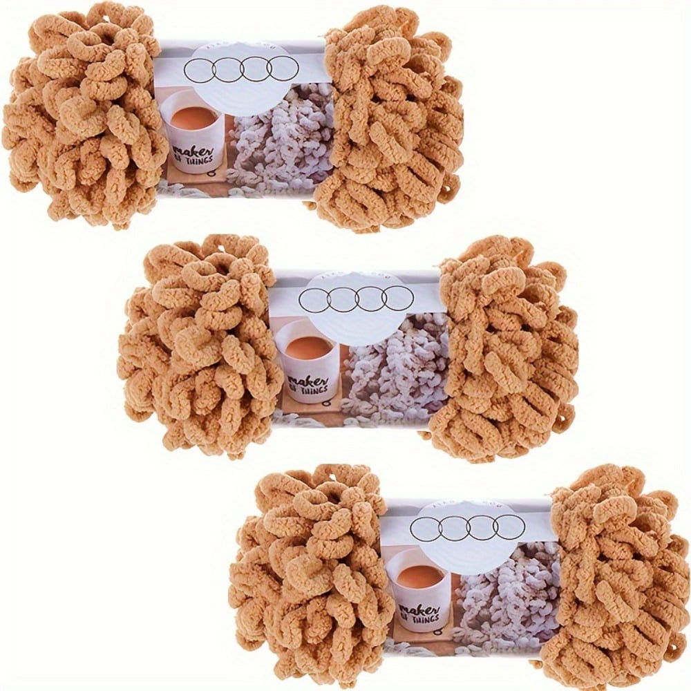 AIGIA 3 Pack Bulky Loop Yarn for Finger Knitting Soft Off The Hook Loop ...