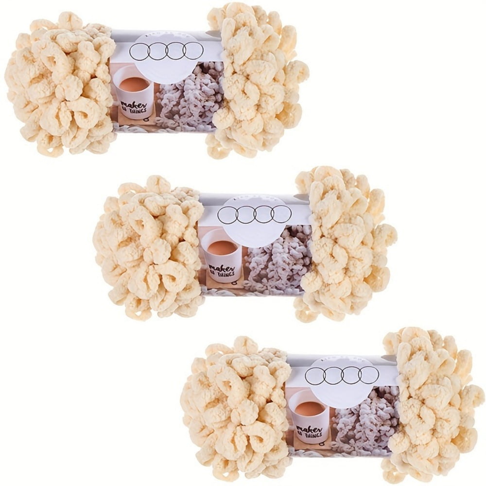AIGIA 3 Pack Bulky Loop Yarn for Finger Knitting Soft Off The Hook Loop ...
