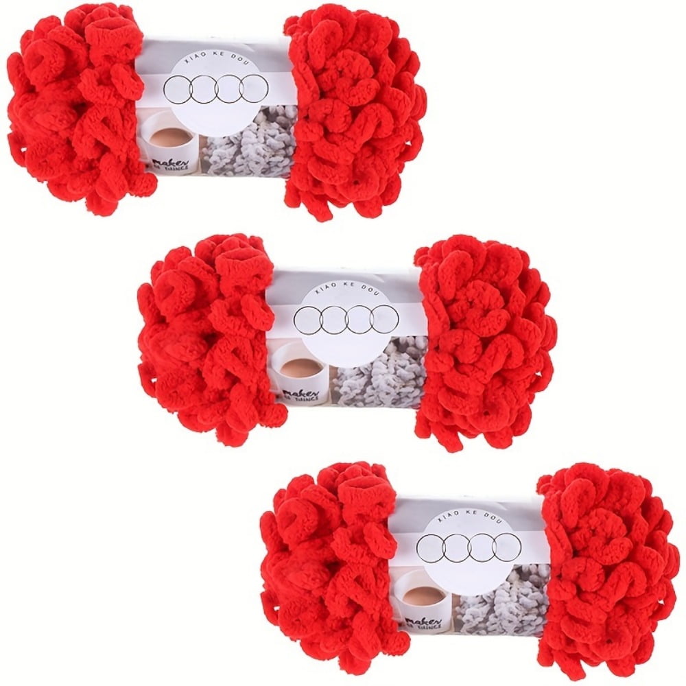 AIGIA 3 Pack Bulky Loop Yarn for Finger Knitting Soft Off The Hook Loop ...