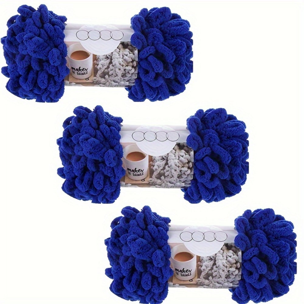 AIGIA 3 Pack Bulky Loop Yarn for Finger Knitting Soft Off The Hook Loop ...