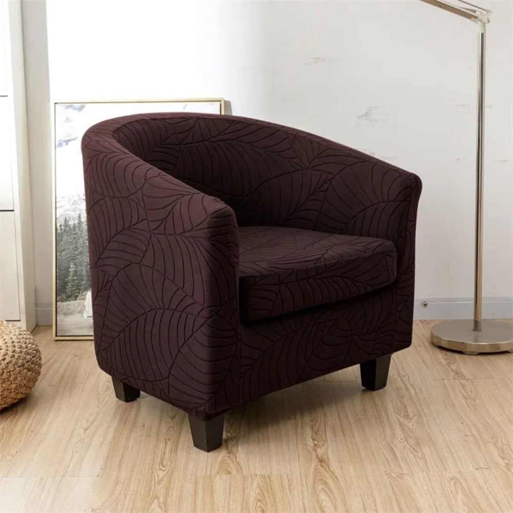 AIGIA Club Chair Covers Slipcover 2 Piece Leaf Jacquard Stretch Tub ...