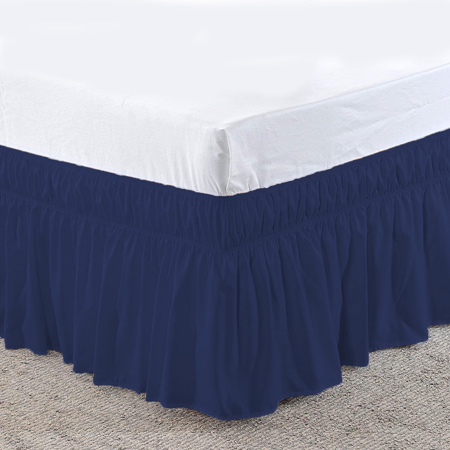 AIGIA Elastic Wrap Around Bed Skirt Dust Ruffle Smooth Soft Bed Frame ...