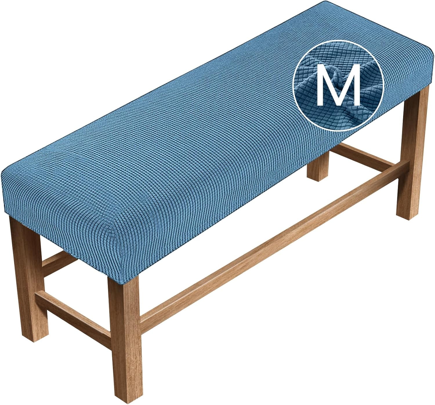 AIGIA Extra-Long Stretch Dining Bench Cover Anti-Dust Slipcover for ...