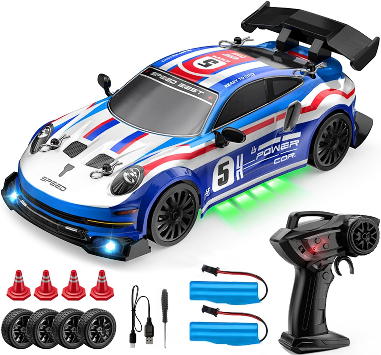 AIGIA RC Drift Car 1:24 Scale 30KM/H High Speed 4WD 2.4GHz Racing Sport ...