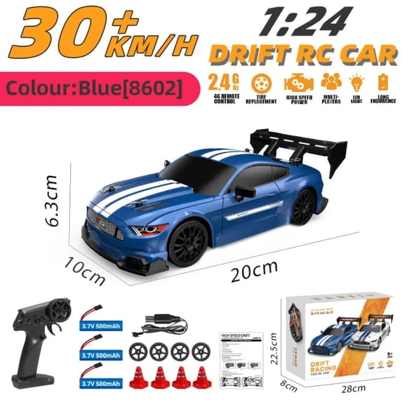 AIGIA RC Drift Car 1:24 Scale Remote Control Car 2.4GHz 4WD 30KM/H High ...