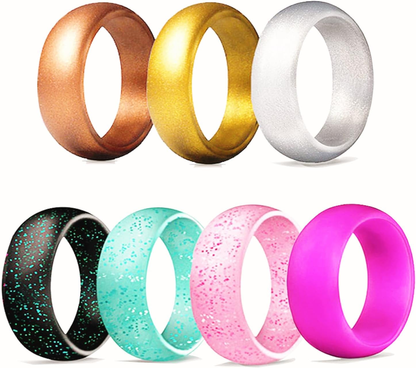 AIGIA Silicone Rubber Wedding Ring for Women Thin Stackable Rubber ...