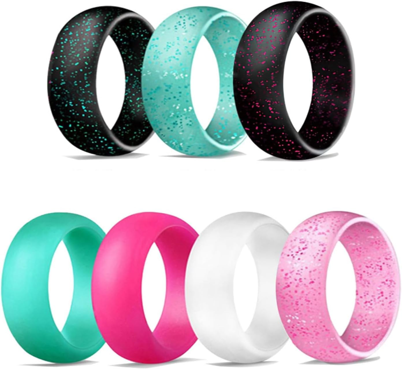 AIGIA Silicone Rubber Wedding Ring for Women Thin Stackable Rubber ...