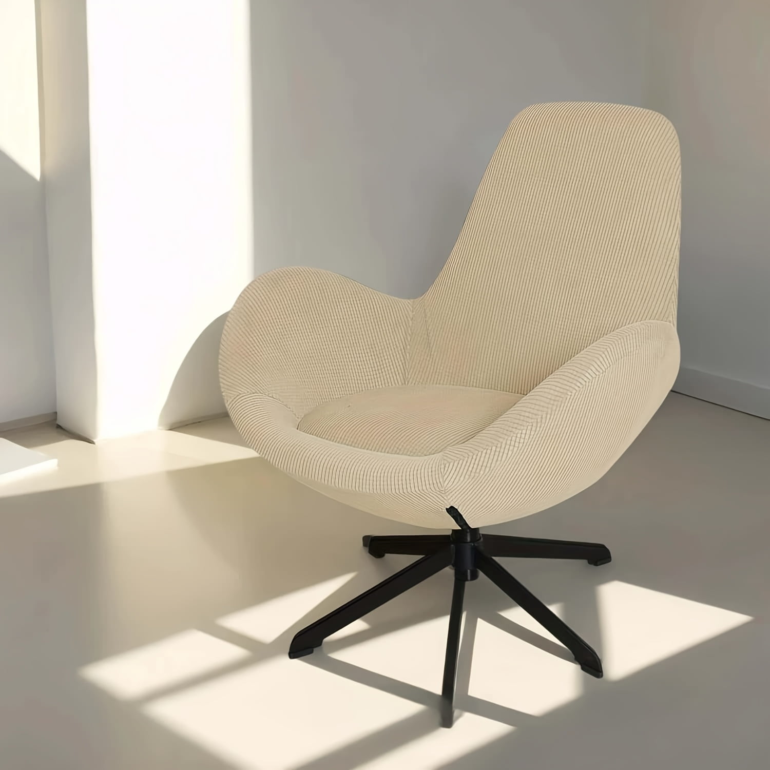 AIGIA Vanity Chair Cover Swivel Armchair Accent Mid-Back Office Chair ...