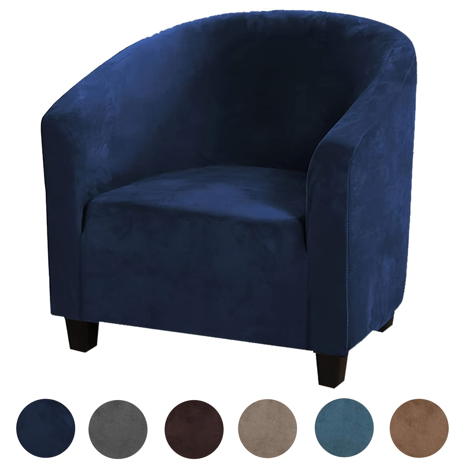 AIGIA Velvet Tub Chair Covers for Armchairs Club Chair Slipcover Wing ...