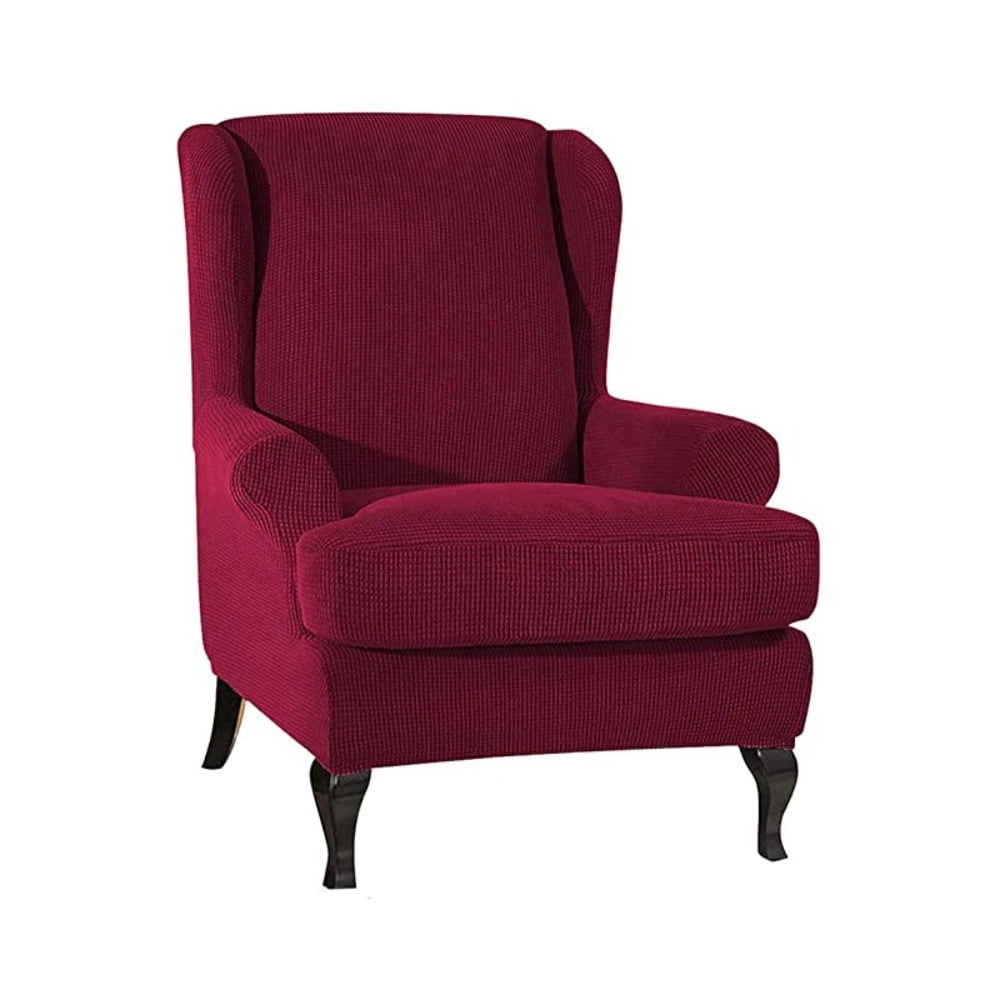 AIGIA Wingback Chair Covers 2 Piece Wing Chair Slipcover Stretch ...