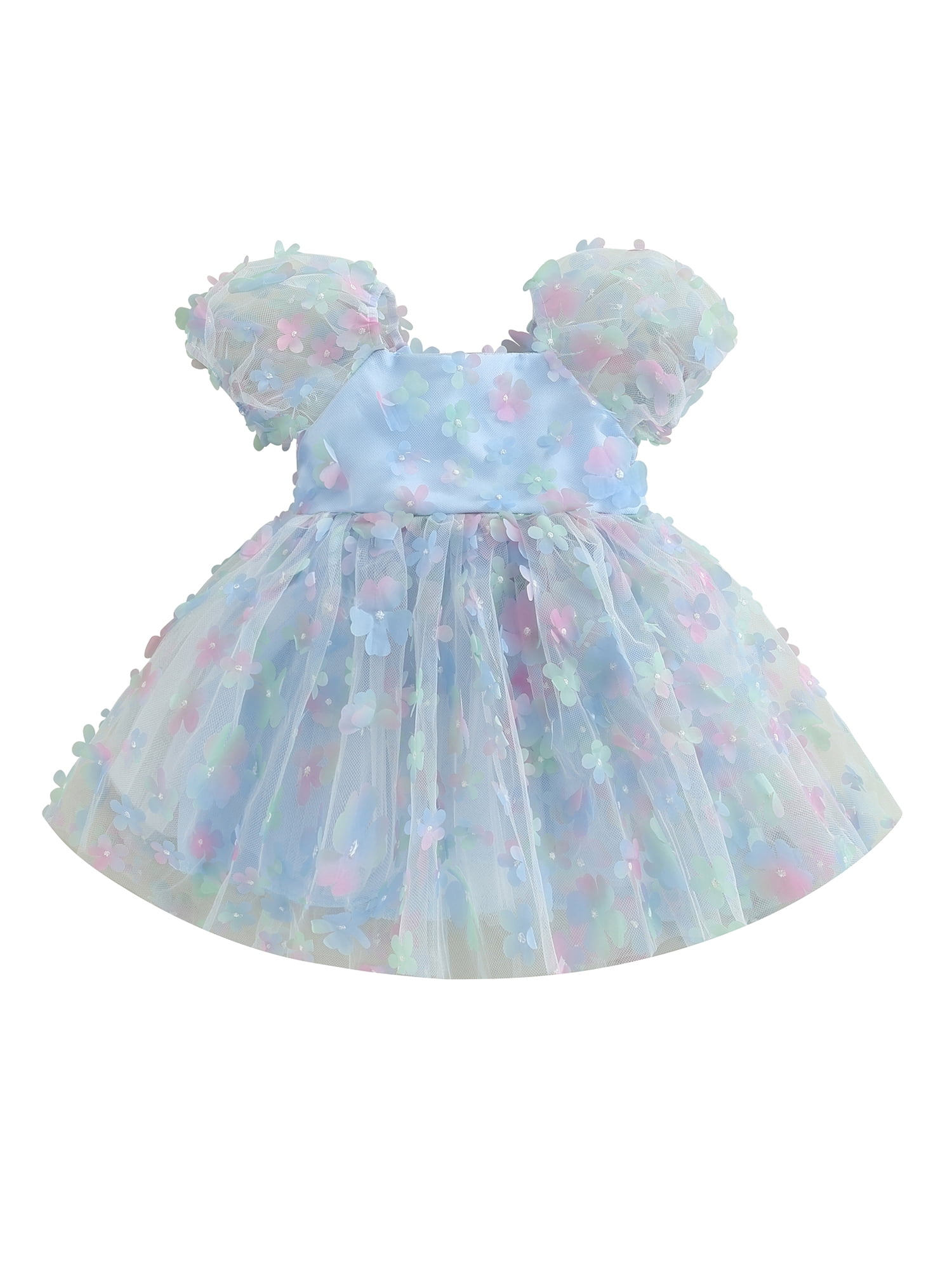 AIGUR Baby Girl’s Princess Dress, Puff Sleeve Tulle Dress Flower/Butterfly A-line Dress for ...