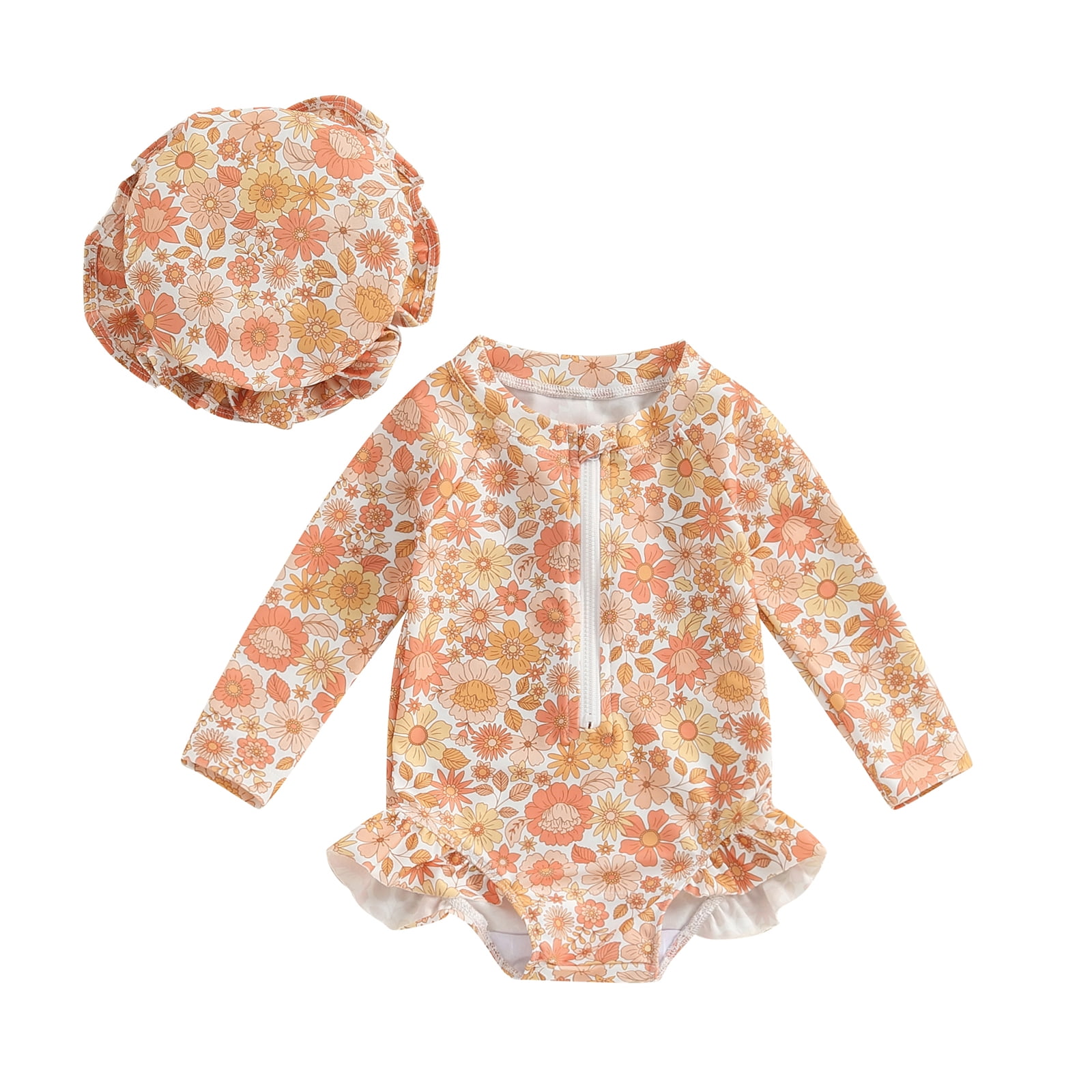 AIGUR Baby Girls Long Sleeve One Piece Swimsuit - Walmart.com