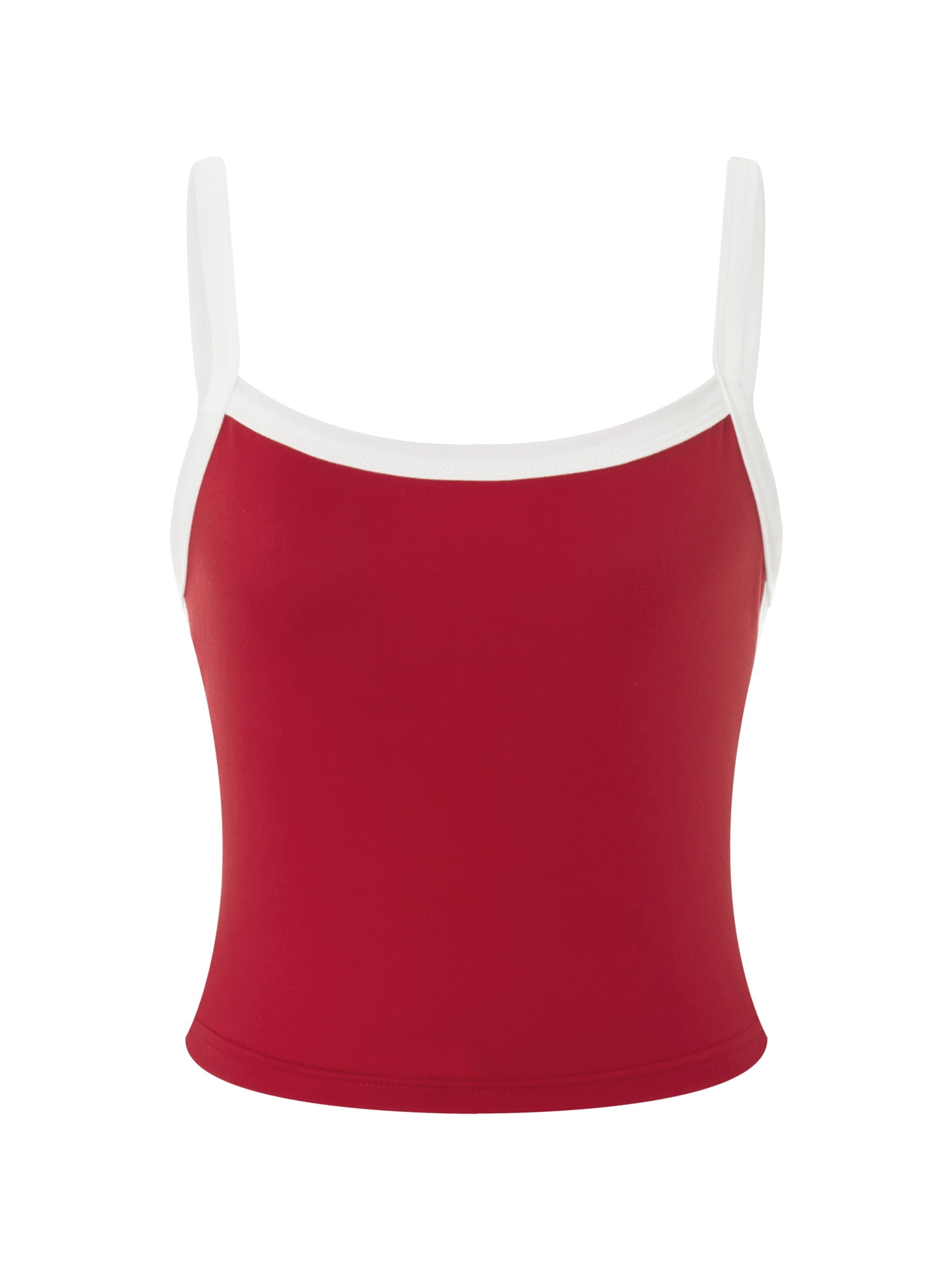 Argulvti Womens Crop Cami Tops, Polyester Spaghetti Strap Square Neck ...