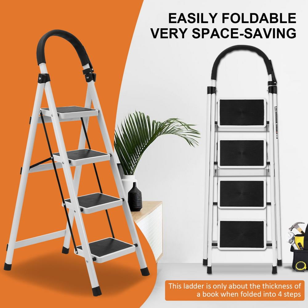 AIHOME Folding Step Ladder 4 Steps Triangular Structure Anti Slip Step ...