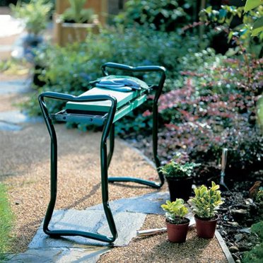 Expert Gardener Folding Gardening Stool with Detachable Tote, Blue Cove ...