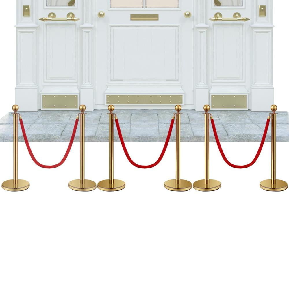 AIHOME Gold Stanchions Crowd Control Barriers Velvet Rope Red Carpet ...