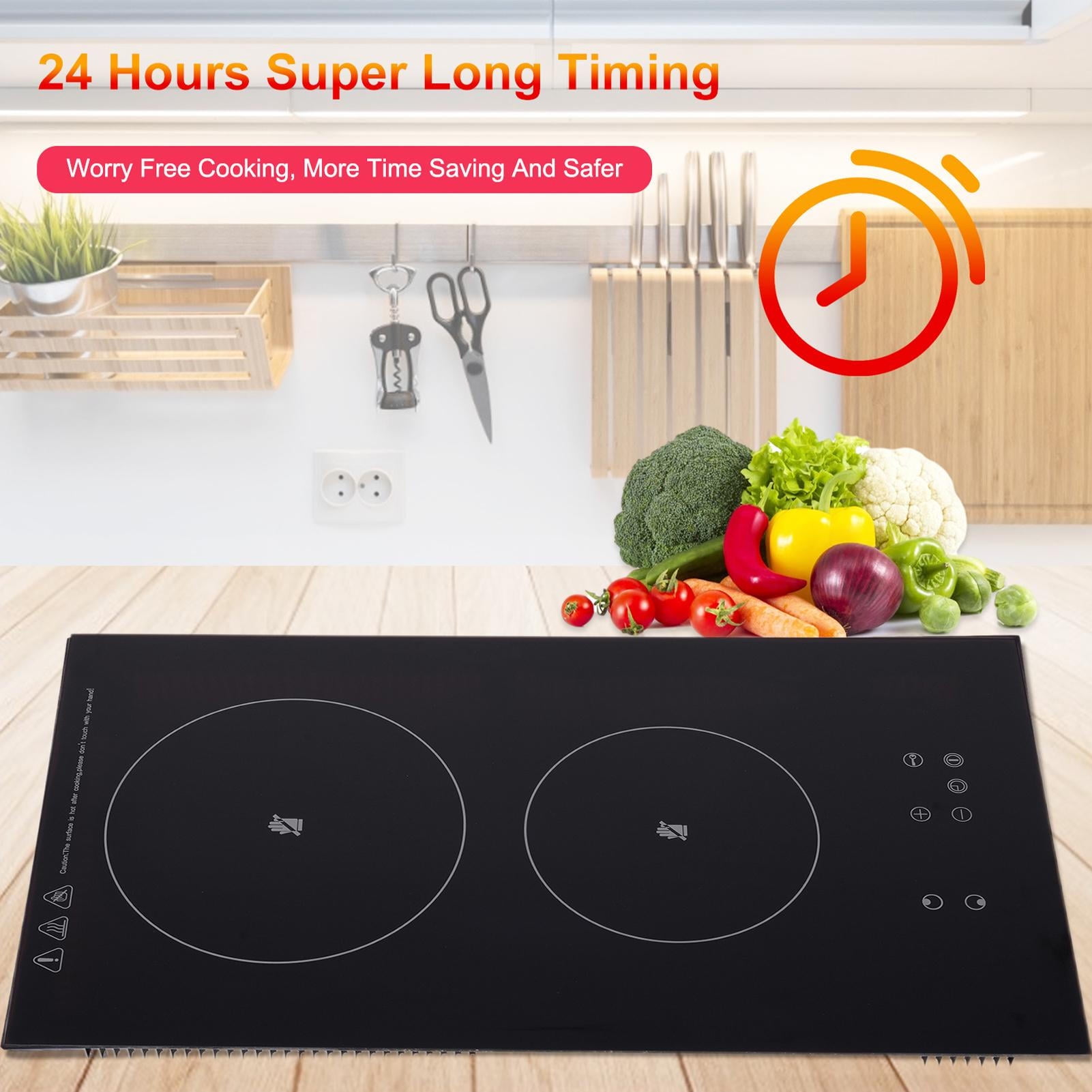 AIHOME Induction Cooktop 2 Burner | 110V Vertical Electric Stove Top ...