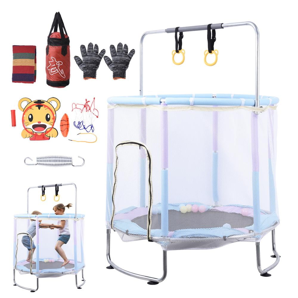 AIHOME Kids Trampoline Rebounder Fitness Trampoline with Enclosure and ...