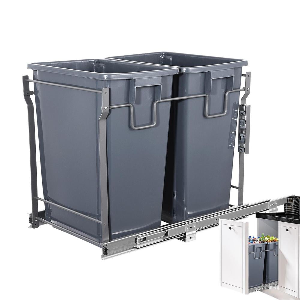 AIHOME Kitchen Built-in Trash Can Under Counter Pull-Out Waste Bin ...