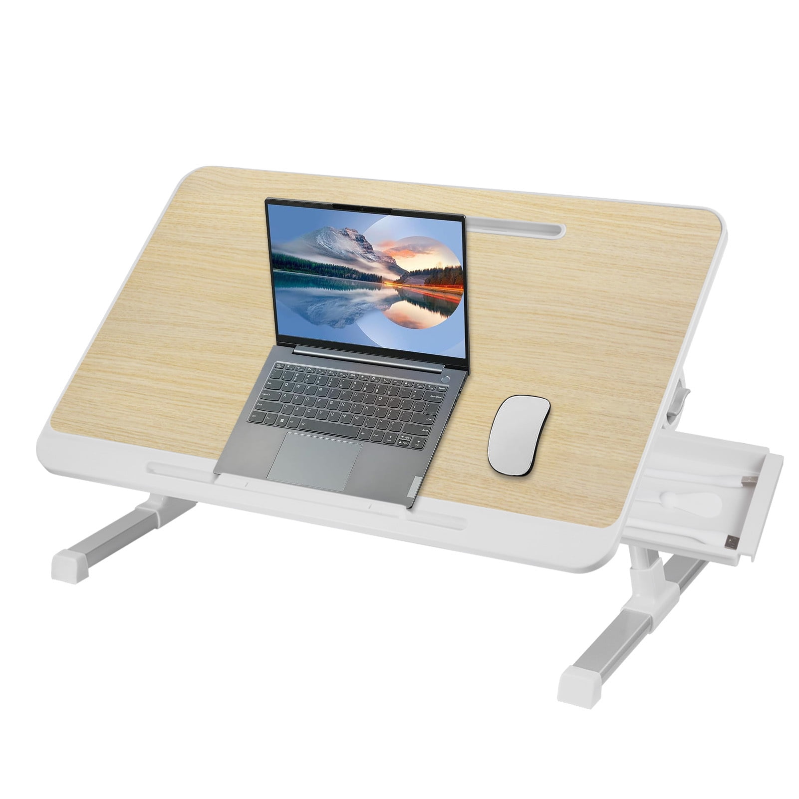 AIHOME Laptop Stand for Bed | Non-slip Lap Desk with Drawer, Angle ...